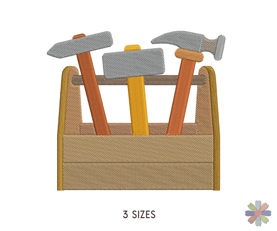 Carpentry Box Tools With Hammers Embroidery Design. Machine Embroidery ...