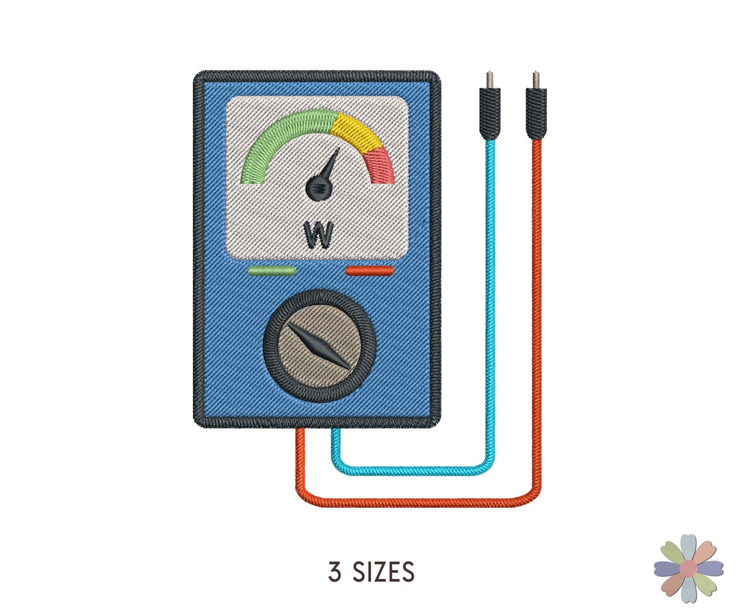 Voltmeter Battery Voltage Tools Embroidery Design. Machine Embroidery ...