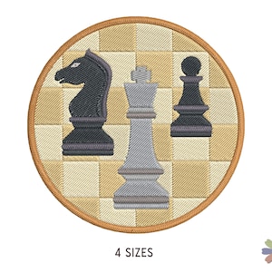 Chess Pieces and Chess Board Embroidery Design Onni. Machine Embroidery ...