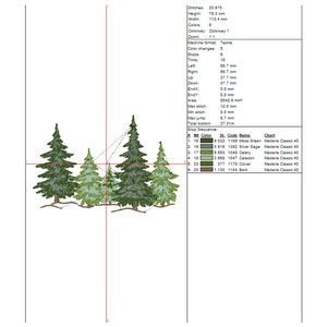 Forest Fir Trees Embroidery Design. Machine Embroidery Pattern. Nature ...