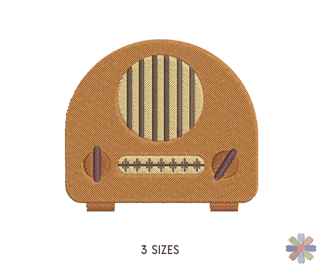 Old Vintage Radio Receiver Technic Machine Embroidery Design. Machine ...
