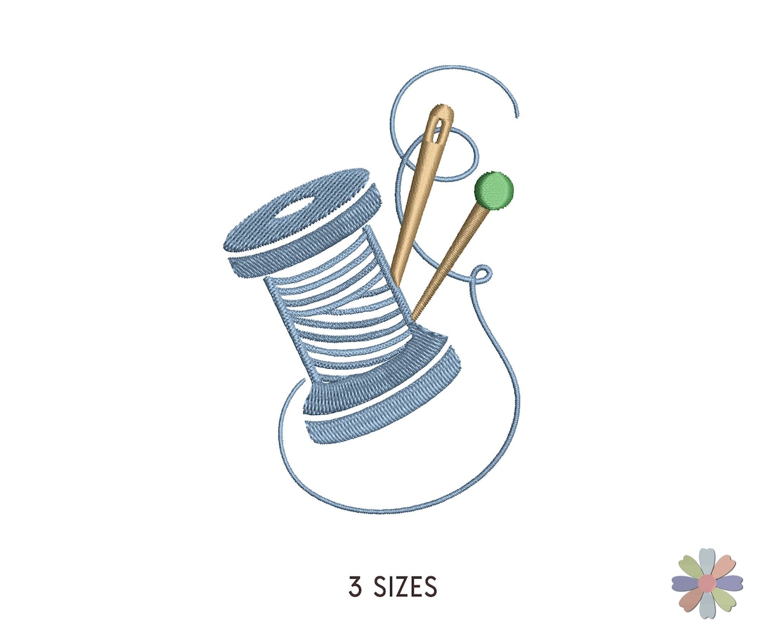 Thread Spool With Needles Embroidery Design Thirty. Machine Embroidery ...