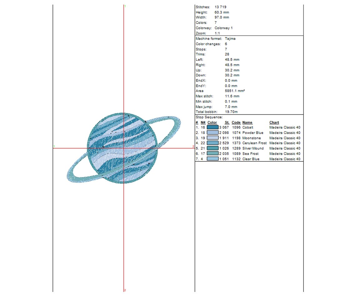 Uranus Solar System Embroidery Design. Machine Embroidery - Etsy