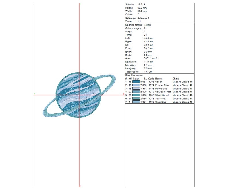 Uranus Solar System Embroidery Design. Machine Embroidery - Etsy