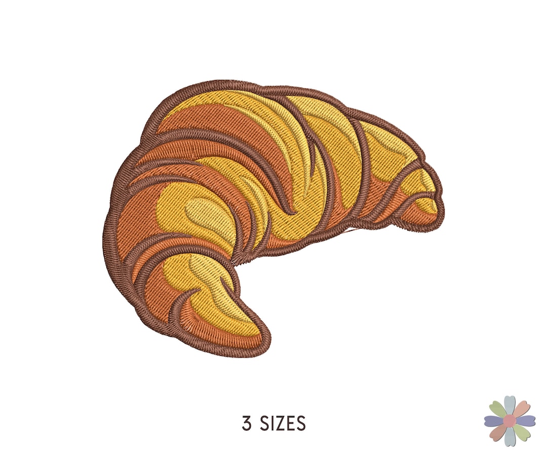 Croissant Embroidery Design Onni. Machine Embroidery Bakery Pattern ...