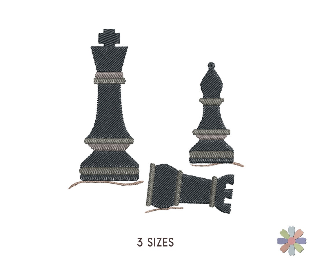 Chess Pieces King Bishop and Rook Embroidery Design Onni: Sport Scene ...