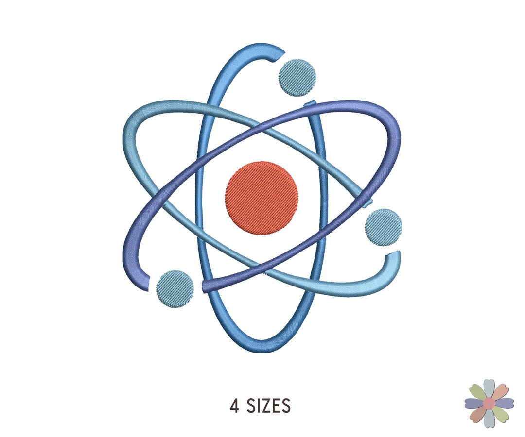 Science Symbol Atom Elements Embroidery Design Twinni. Machine ...