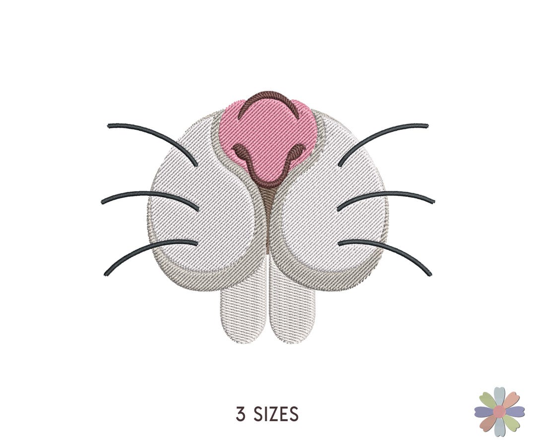 Rabbit Mouth Nose and Teeth Embroidery Design. Machine Embroidery ...