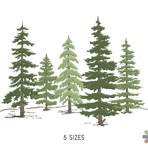 Forest Pine and Fir Trees Embroidery Design. Machine - Etsy