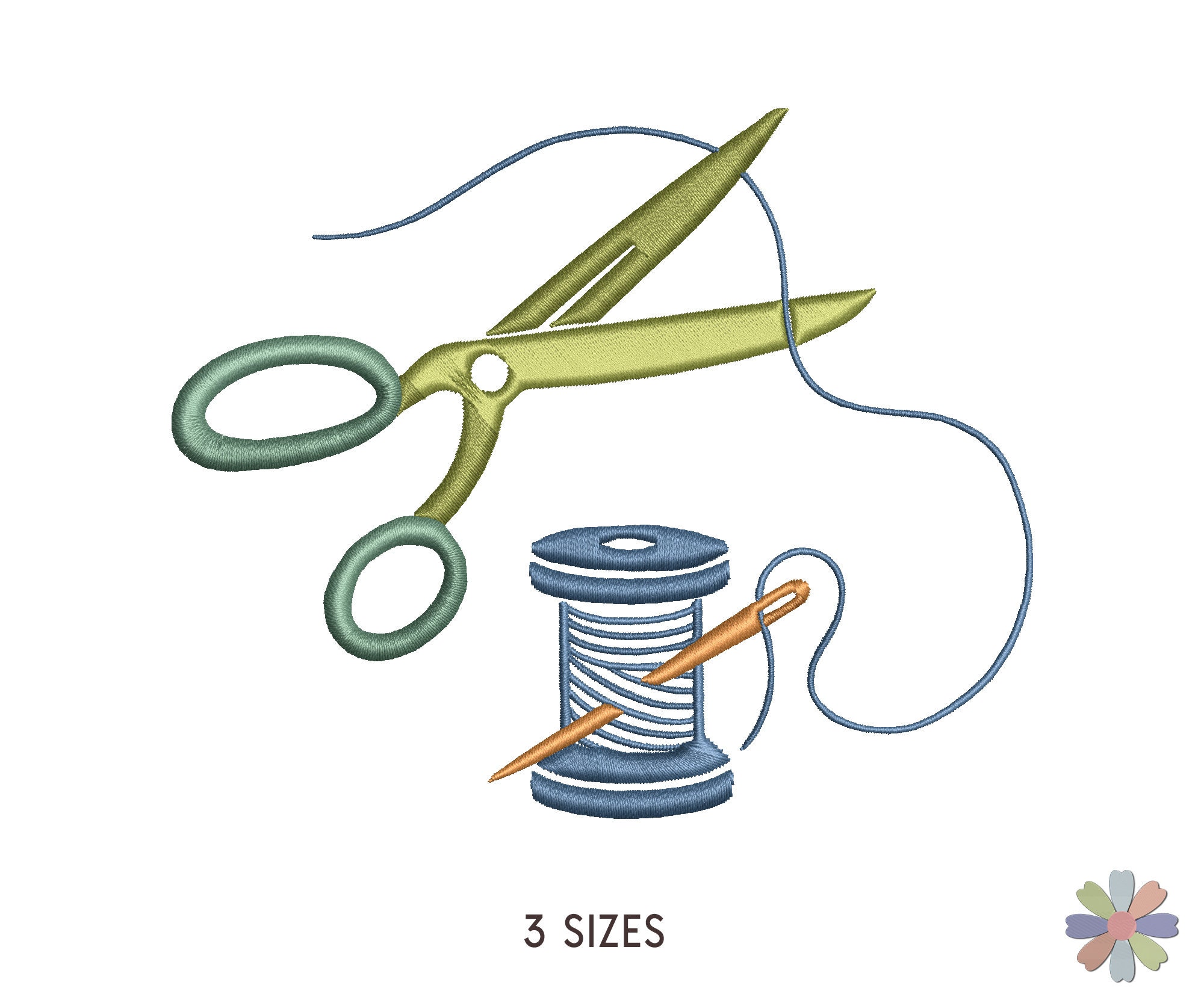 Scissors and Thread Spool Embroidery Design. Machine Embroidery Pattern ...