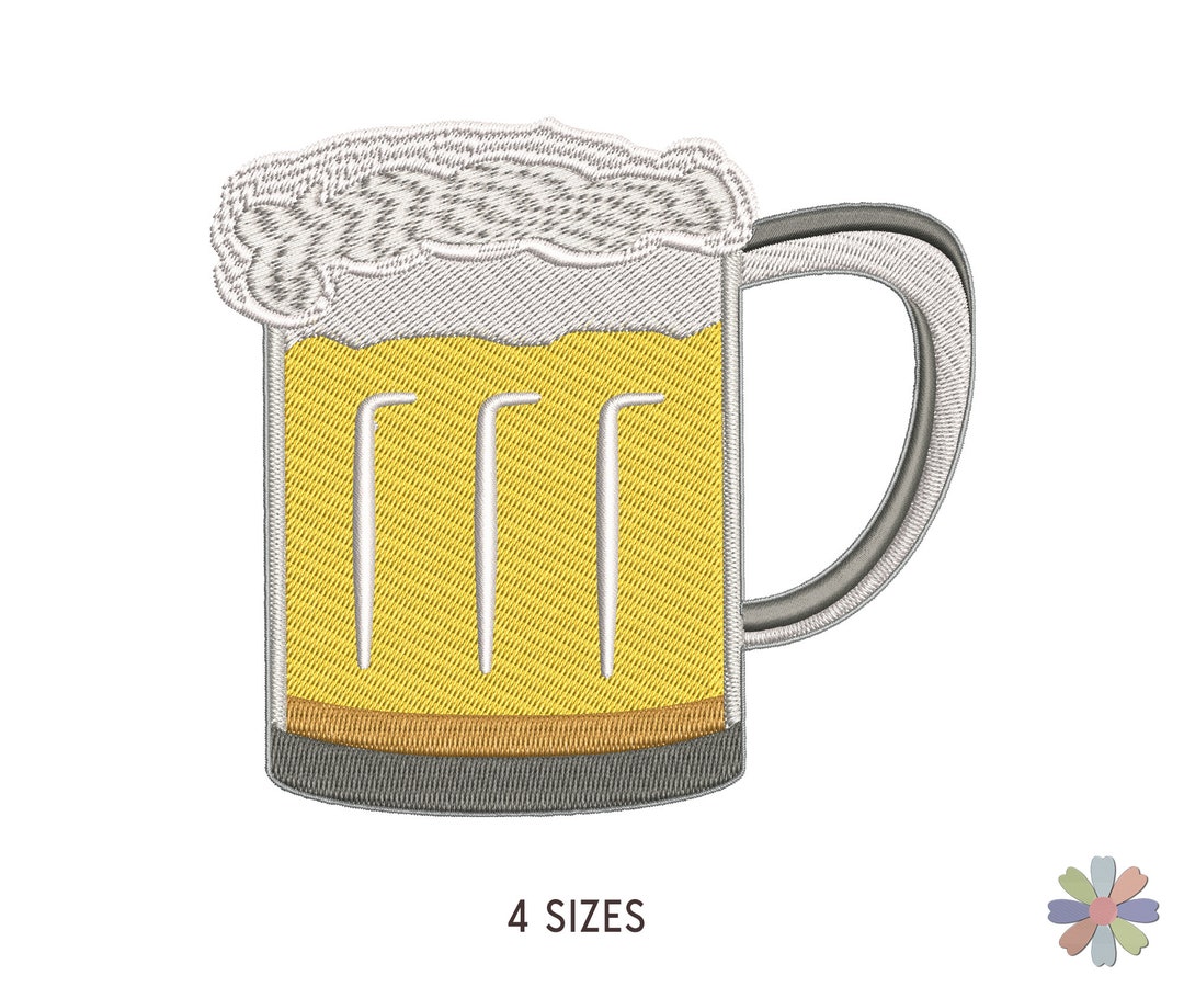 Beer Glass Embroidery Design Forti. Machine Embroidery Bear Pattern ...