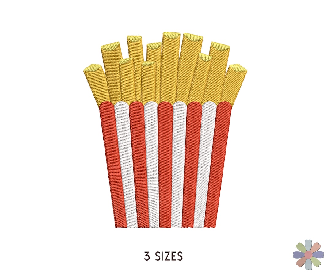 Fast Food Fried Potatoes Box Embroidery Design. Machine Embroidery Food ...