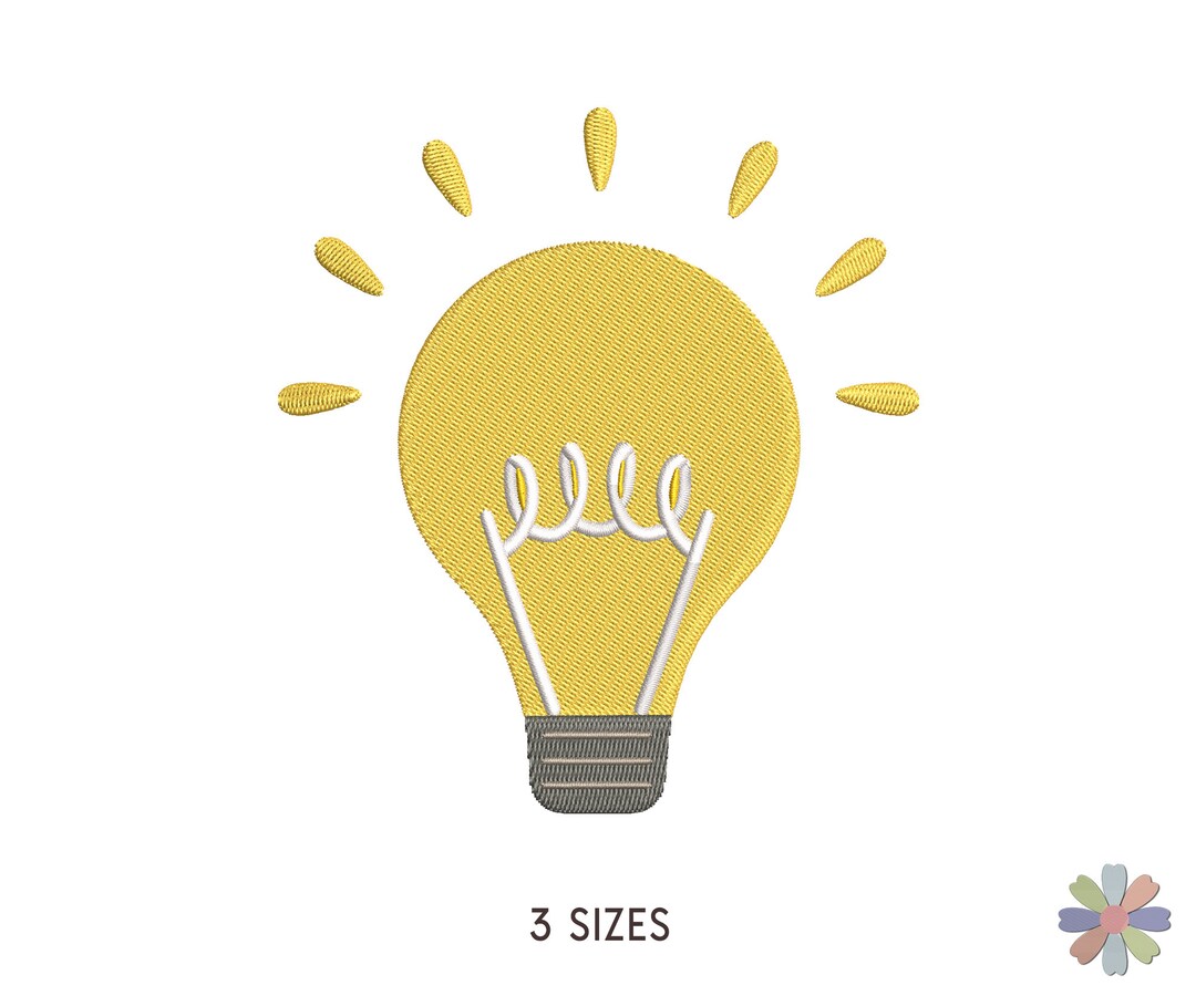 Light Bulb Thinking Process Idea Embroidery Design. Machine Embroidery ...