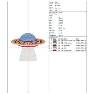 Flying Space UFO Embroidery Design Twinni. Machine Embroidery Space ...