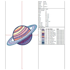Saturn Solar System Embroidery Design. Machine Embroidery Planets ...