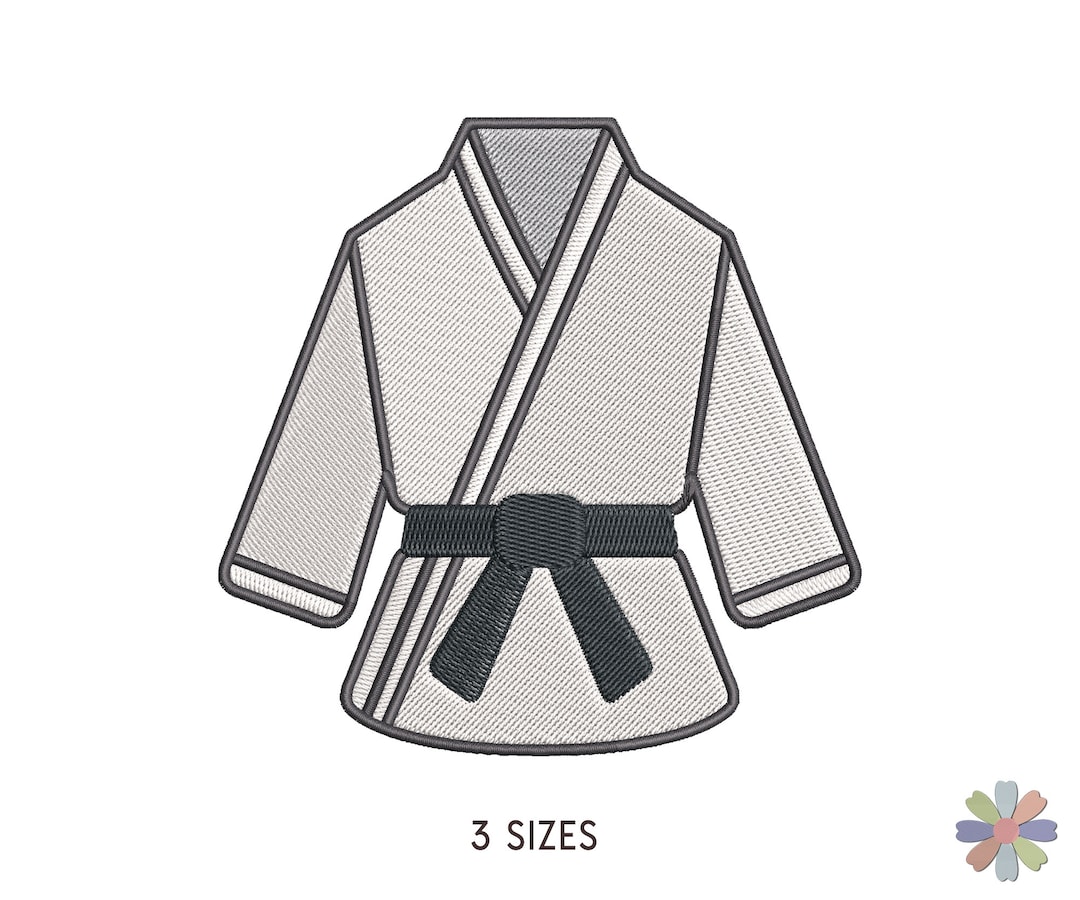 Kimono avec motif de broderie de karaté et de judo ceinture noire ...