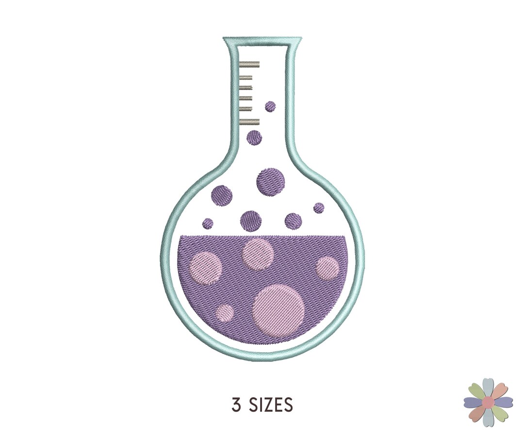 Scientific Colba Bottle Tube Embroidery Design. Machine Embroidery ...