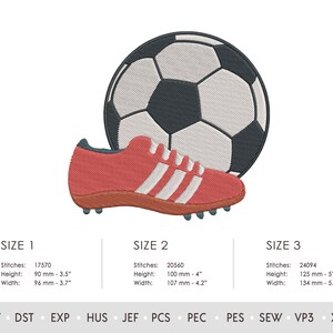 Football Ball and Boots Embroidery Design. Machine Embroidery Soccer ...
