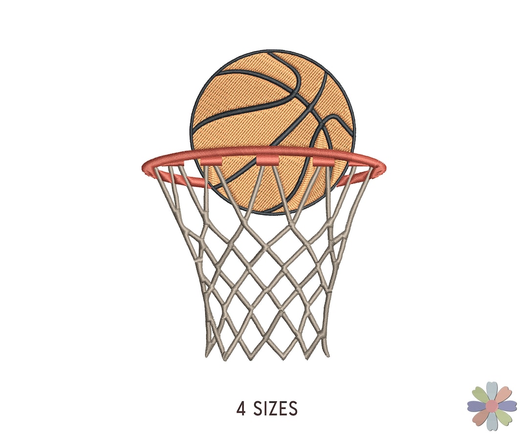 Basketball Ball in Basket Embroidery Design Onni. Machine Embroidery ...