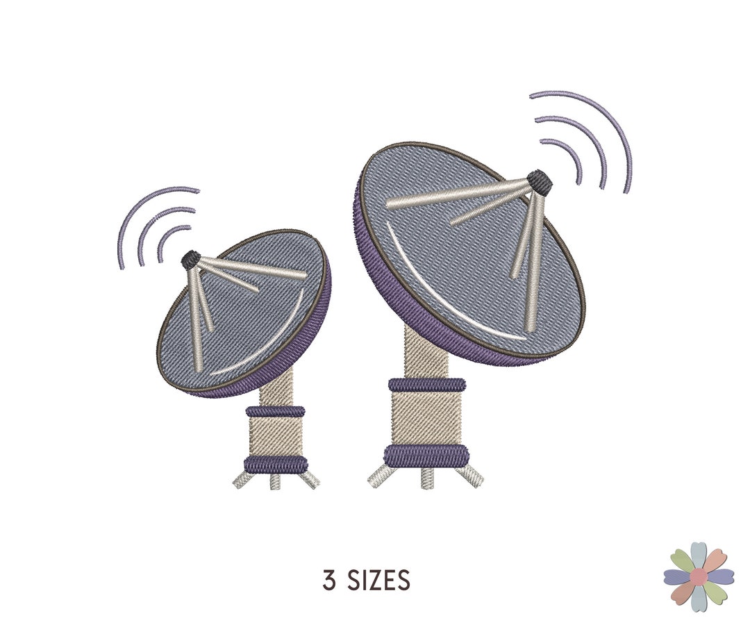 Space Radars System on Air Embroidery Design. Machine Embroidery Space ...