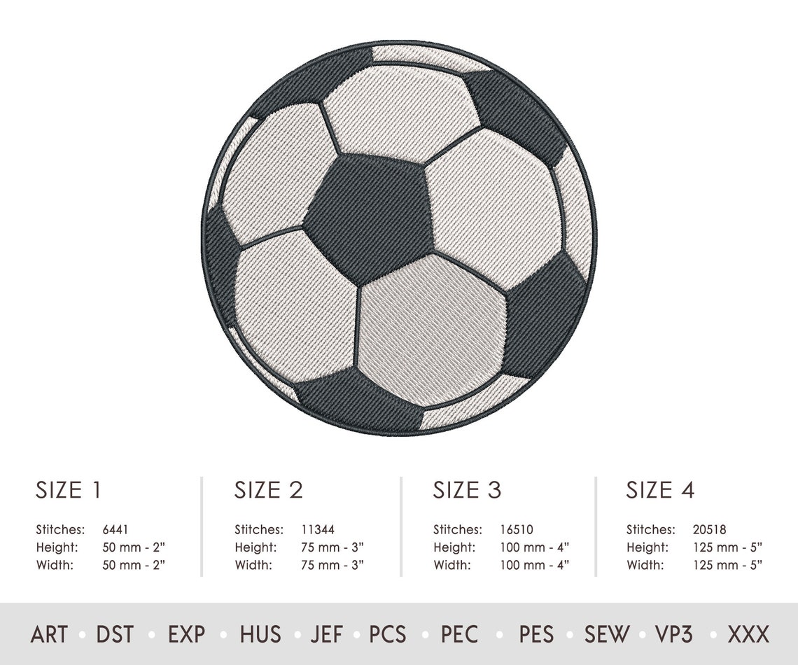 Football Ball Embroidery Design. Machine Embroidery Soccer - Etsy