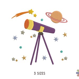 Astronomy Concept Telescope and Stars Embroidery Design. Machine ...