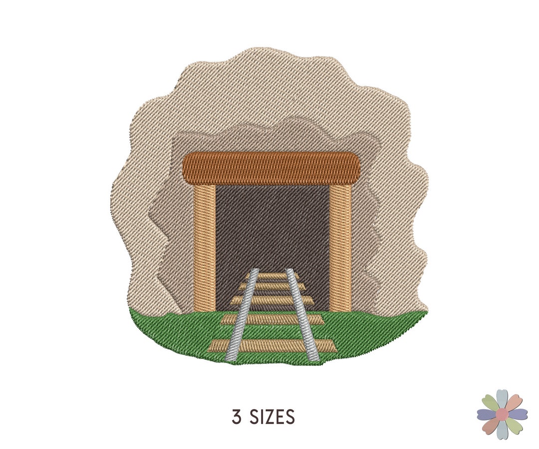 Railway Tunnel With Railroad Tie Embroidery Design. Machine Embroidery ...