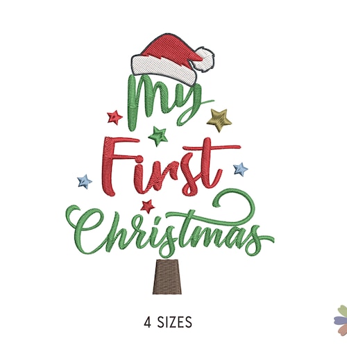 My First Christmas Machine Embroidery Design INSTANT - Etsy