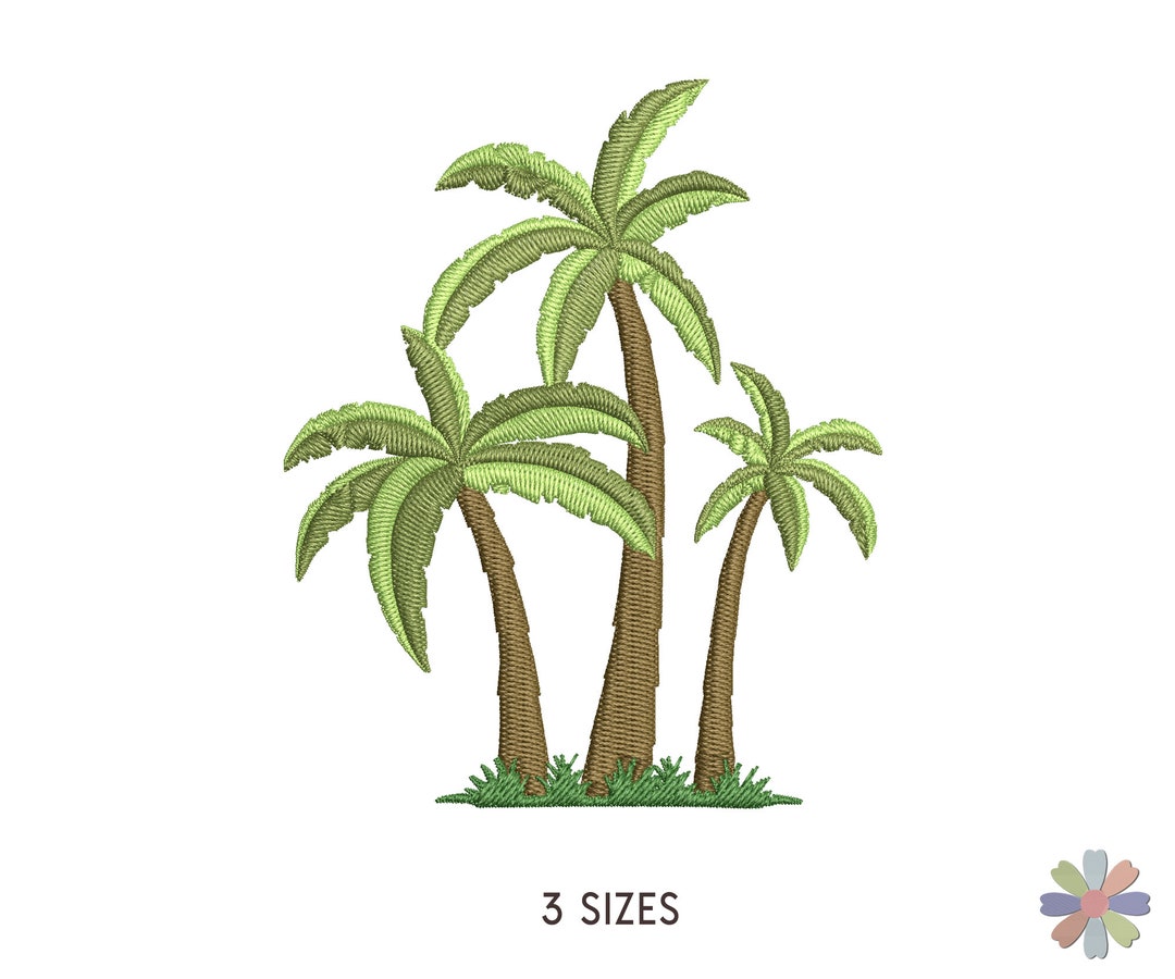 Palm Trees With Grass Embroidery Design. Machine Embroidery Pattern ...