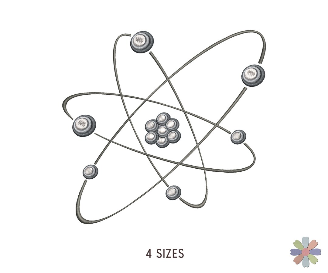 Science Symbol Atom Elements Embroidery Design Onni. Machine Embroidery ...