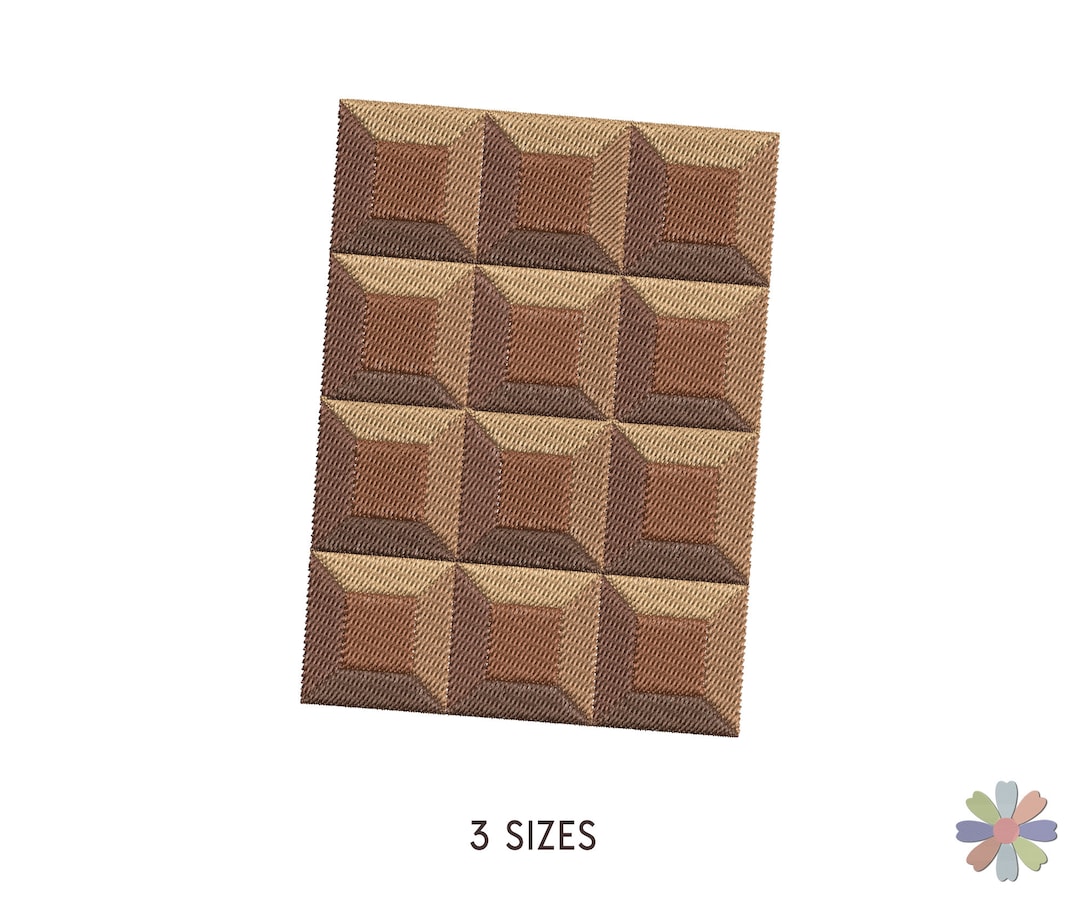 Milk Chocolate Slab Embroidery Design: Food Scene (multi Format Pattern ...