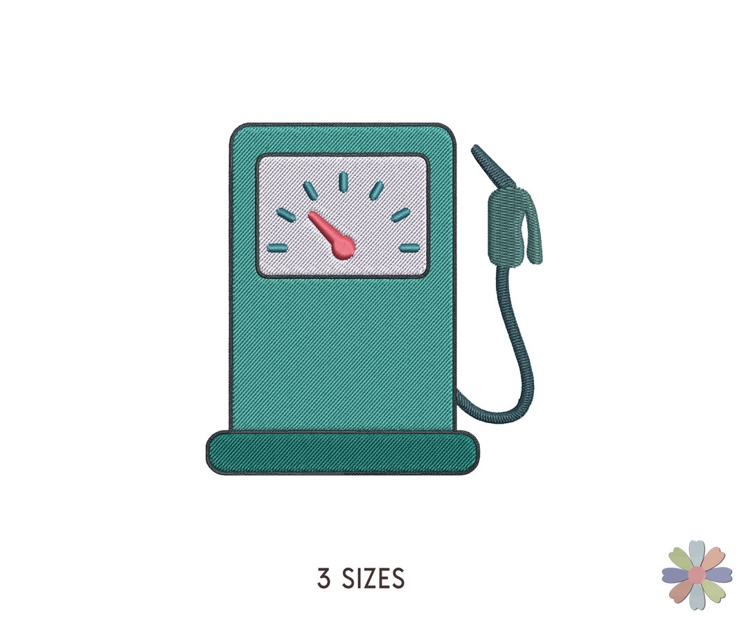 Fuel Pump Station Gas Station Embroidery Design. Machine Embroidery ...