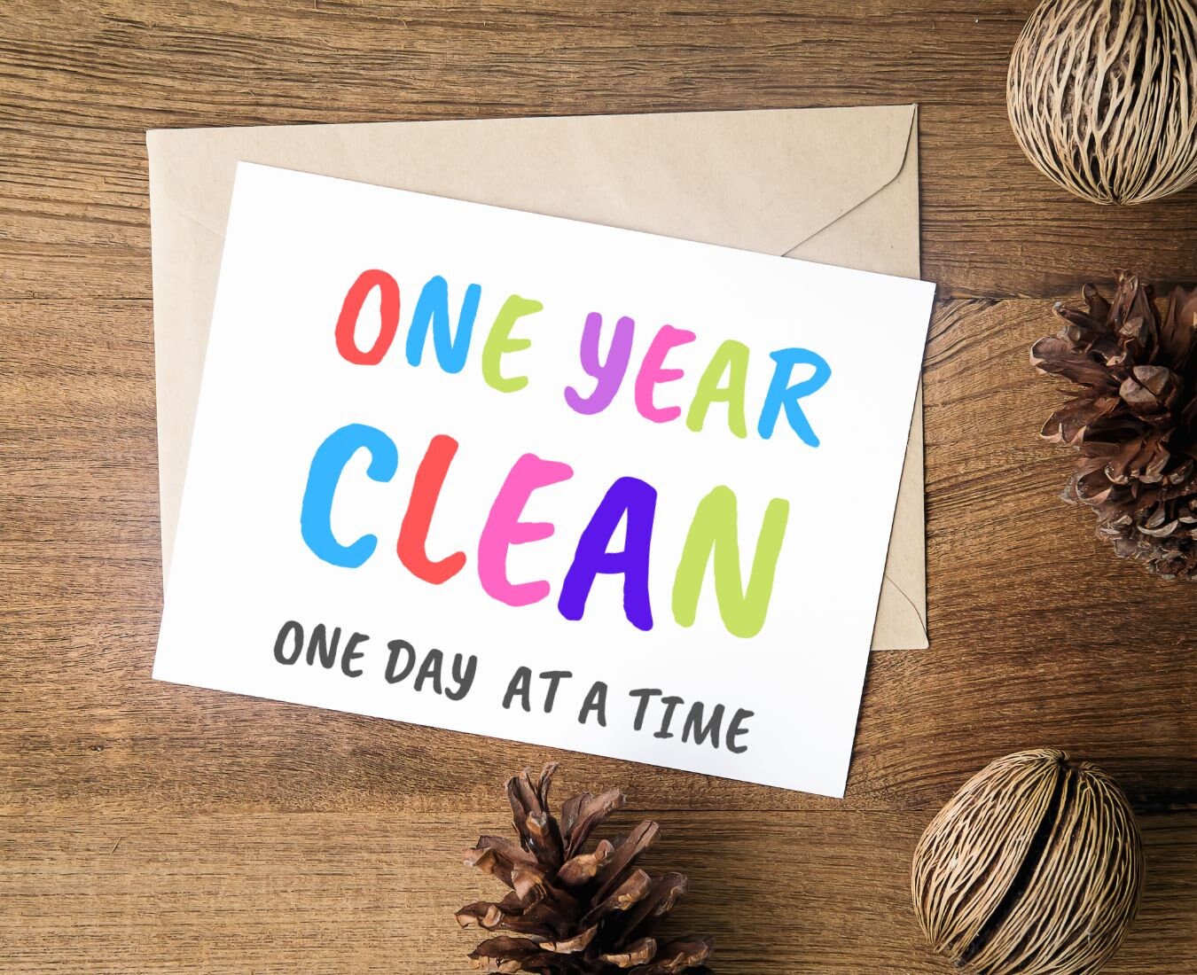One Year Clean Card Funny Sobriety Card Sober Milestone - Etsy