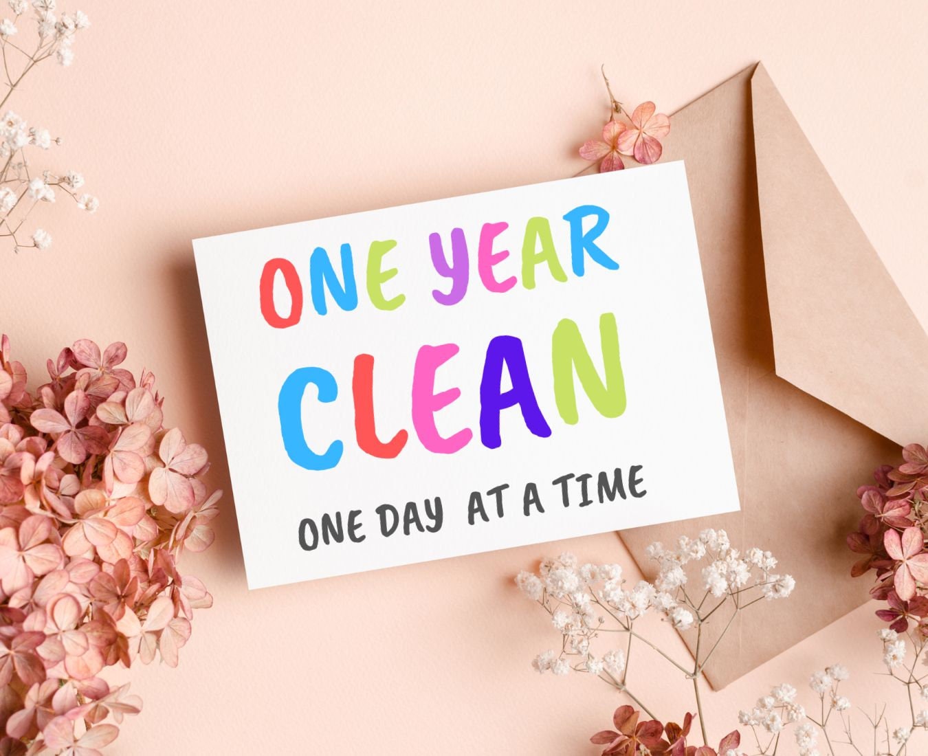 One Year Clean Card Funny Sobriety Card Sober Milestone - Etsy