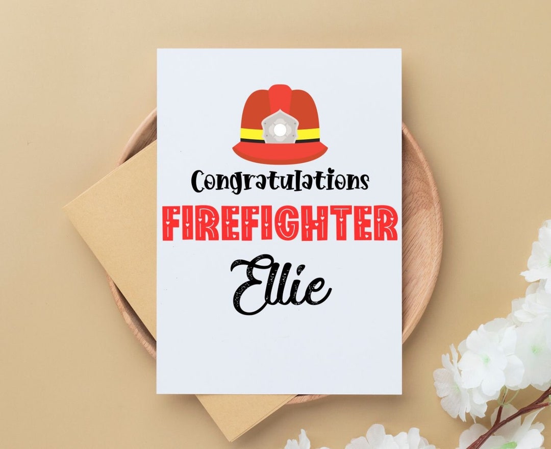 Congratulations Card for Fireman Card Firefighter Wife Gift - Etsy