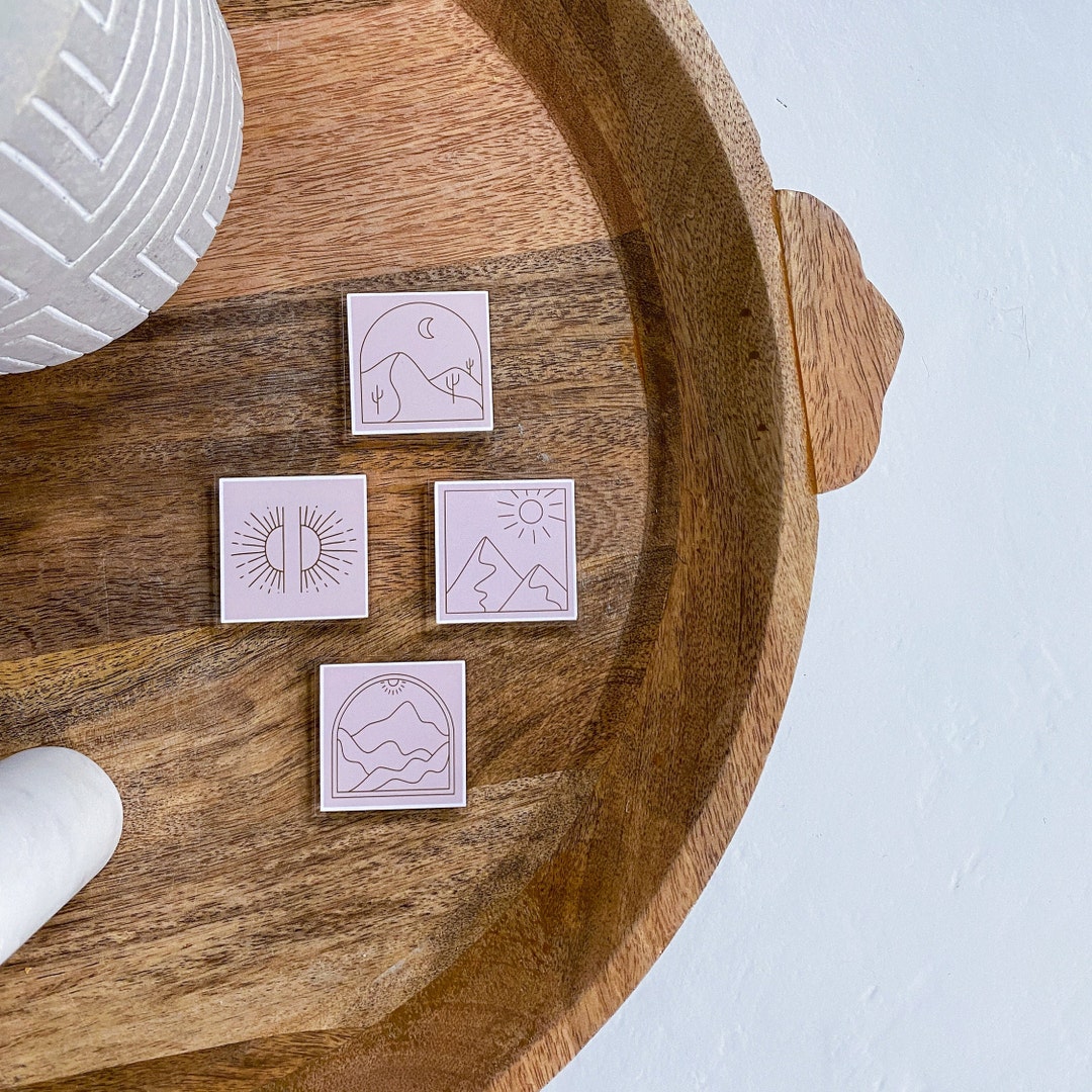 Boho Acrylic Refrigerator Magnet Set Boho Illustration Magnet Sets ...