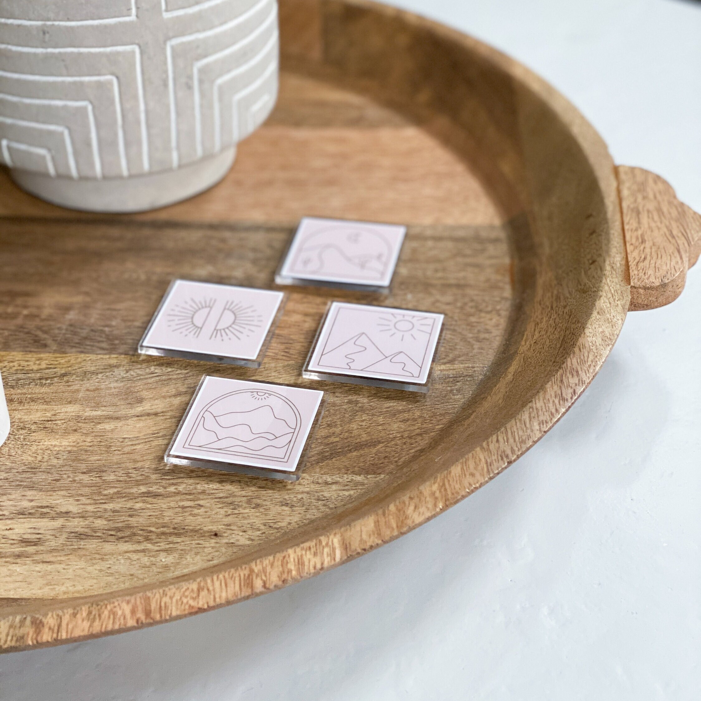 Boho Acrylic Refrigerator Magnet Set Boho Illustration Magnet Sets ...