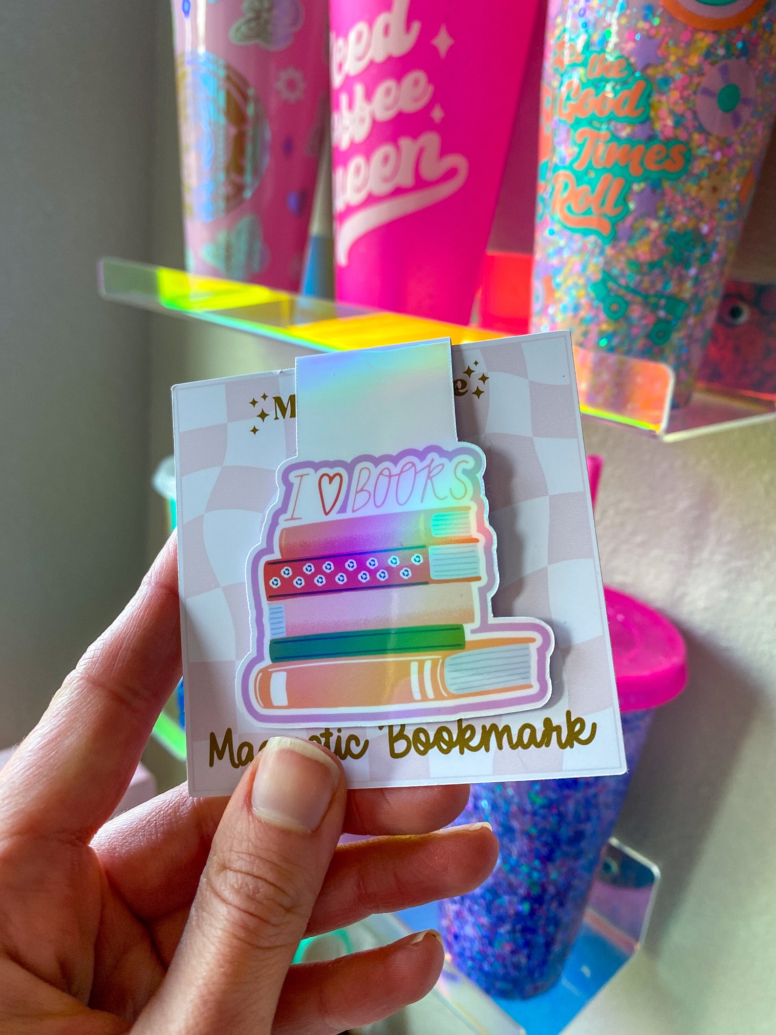 I Heart Books Iridescent Magnetic Bookmark | Magnetic Bookmark| Planner ...
