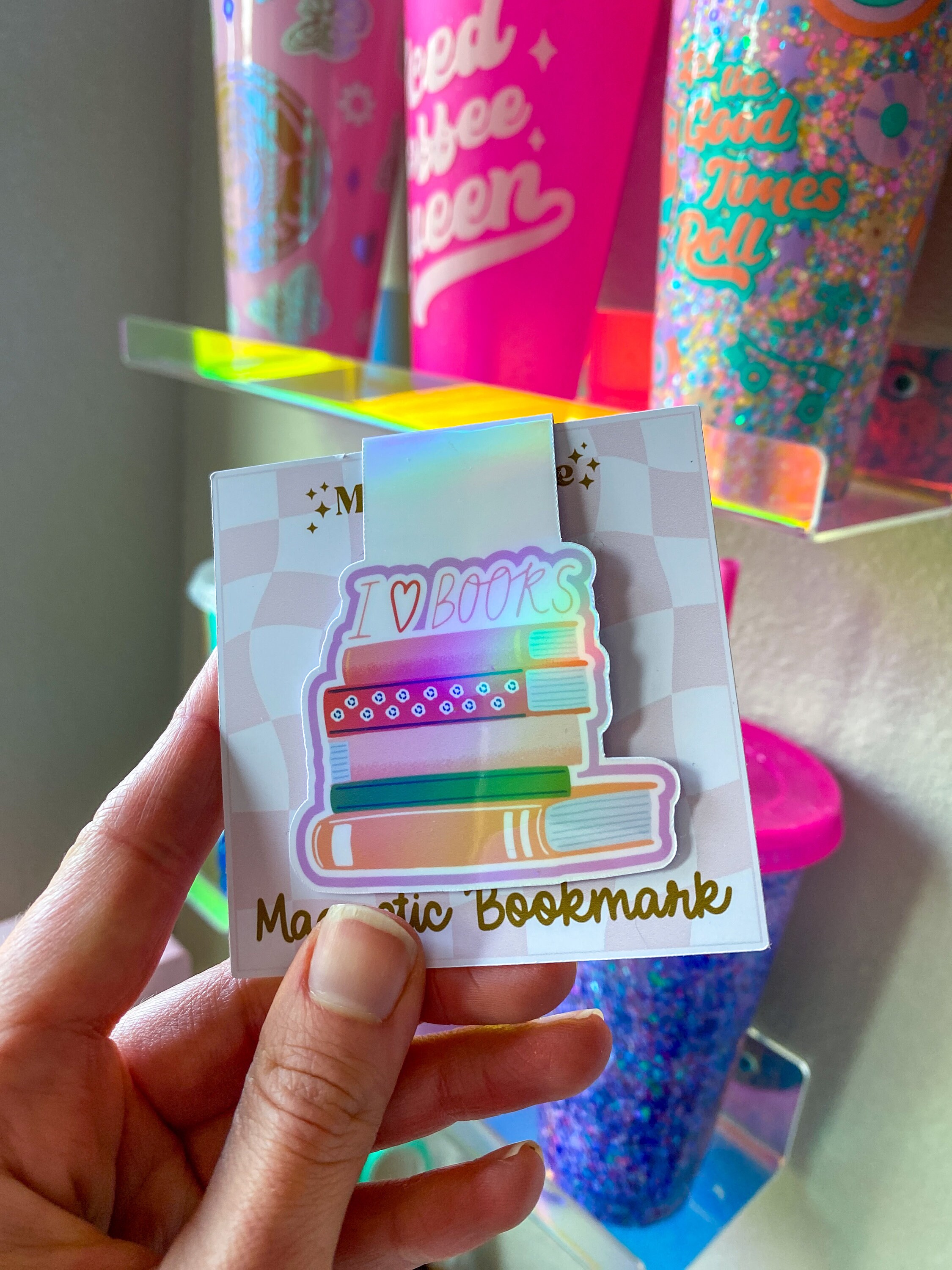 I Heart Books Iridescent Magnetic Bookmark | Magnetic Bookmark| Planner ...