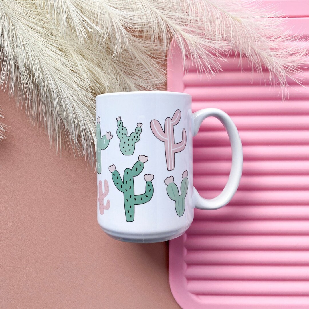 Boho Cactus Coffee Mug | Cactus Mug | Ceramic Coffee Mug | Boho Kitchen ...