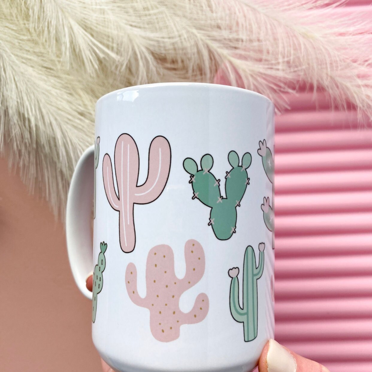 Boho Cactus Coffee Mug Cactus Mug Ceramic Coffee Mug Boho Kitchen Decor ...