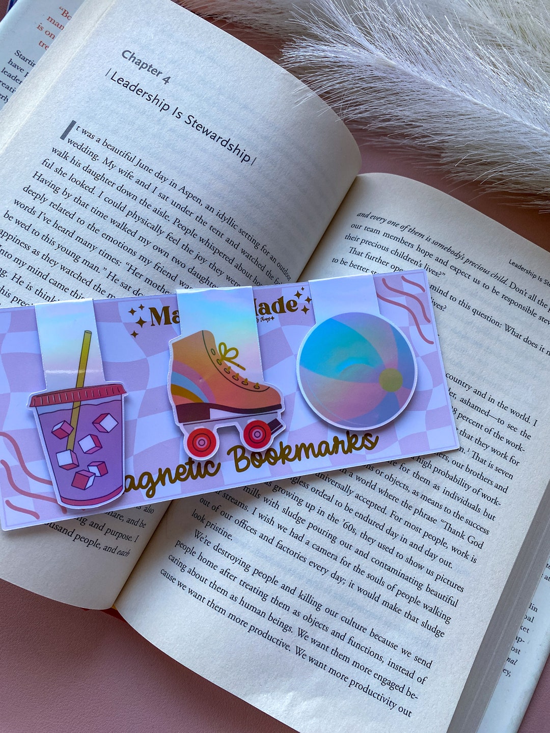 3 Piece Magnetic Bookmark Set | Summer Things Iridescent Magnetic ...