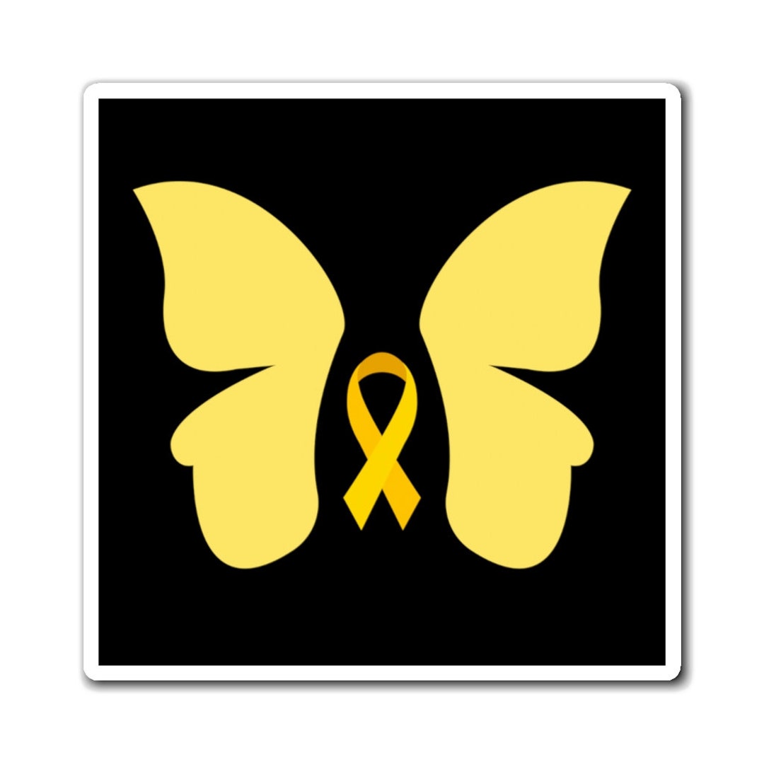 Butterfly Childhood Cancer Ribbon Magnet, Strong and Fast Holding, for ...