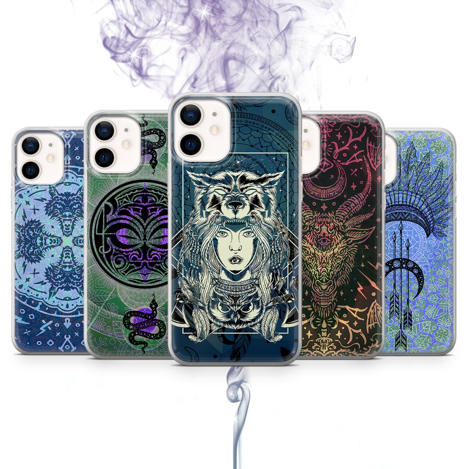 Psychedelic Art Phone Case Shamanic Cover for iPhone 15, 14, 13, 12 ...
