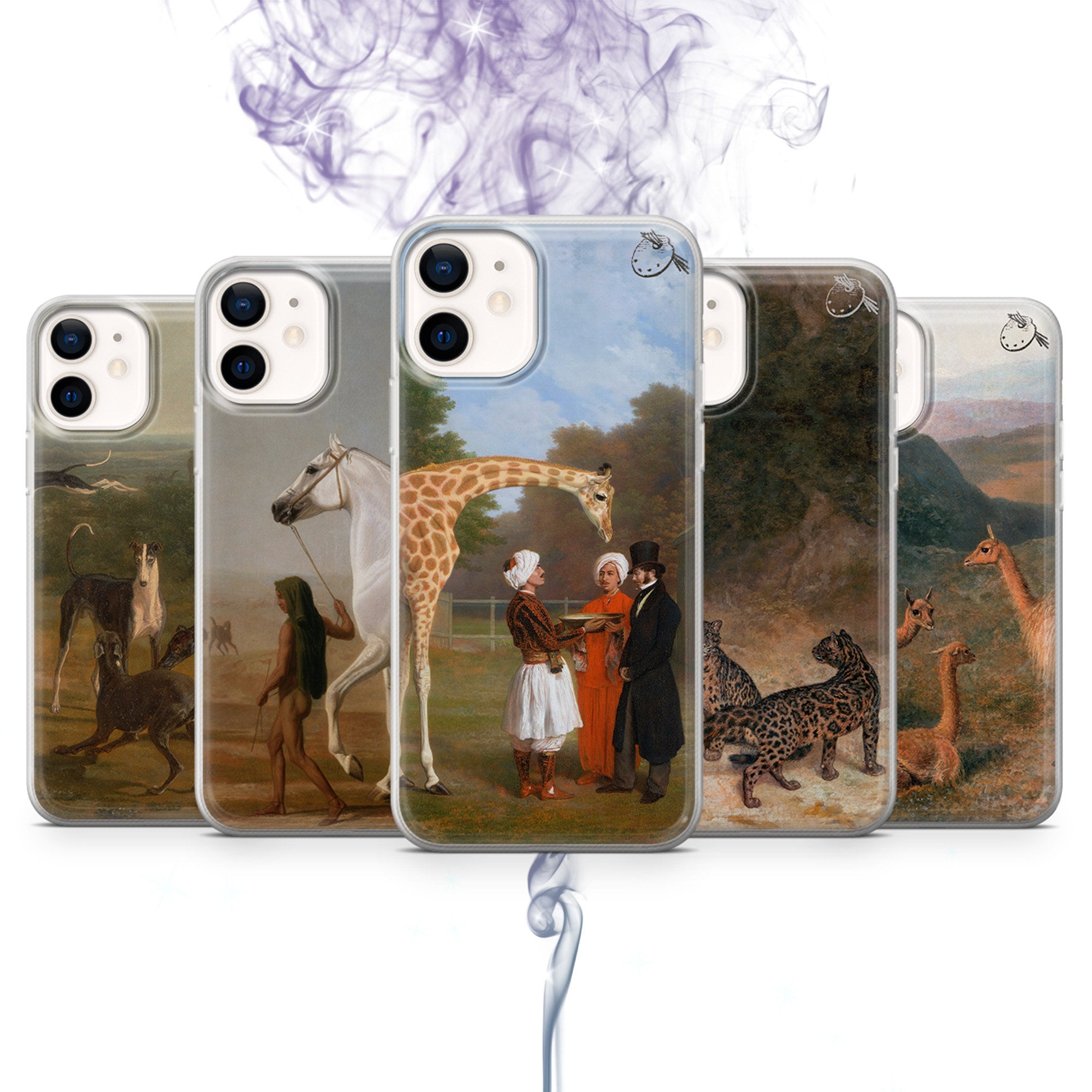 Animal Painting Phone Case Giraffe Art, Llama Cover for iPhone 15, 14 ...