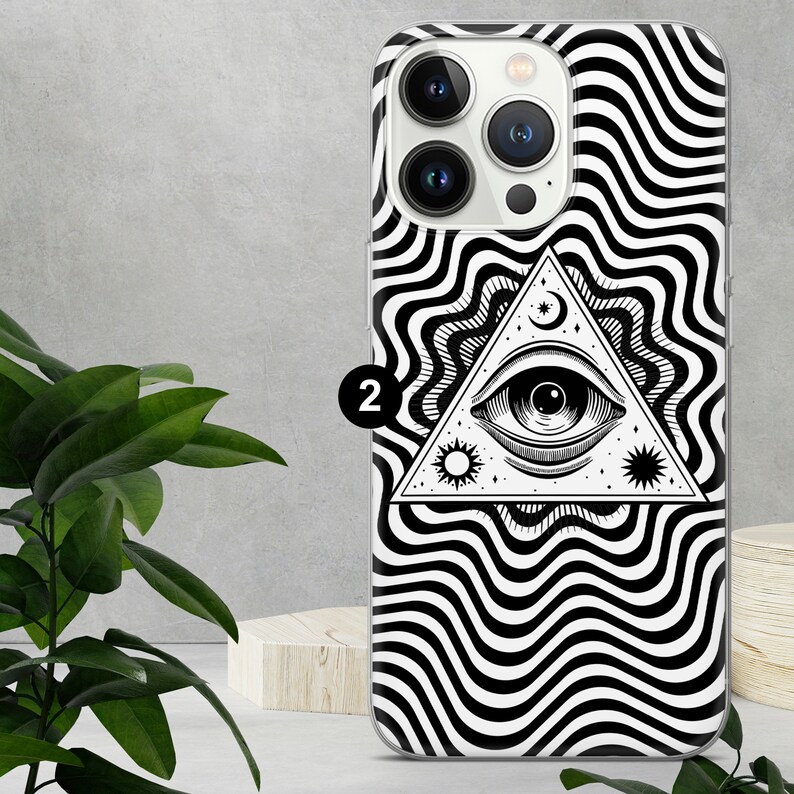 All Seeing Eye Phone Case Psychedelic Retro Cover for iPhone 15, 14, 13 ...