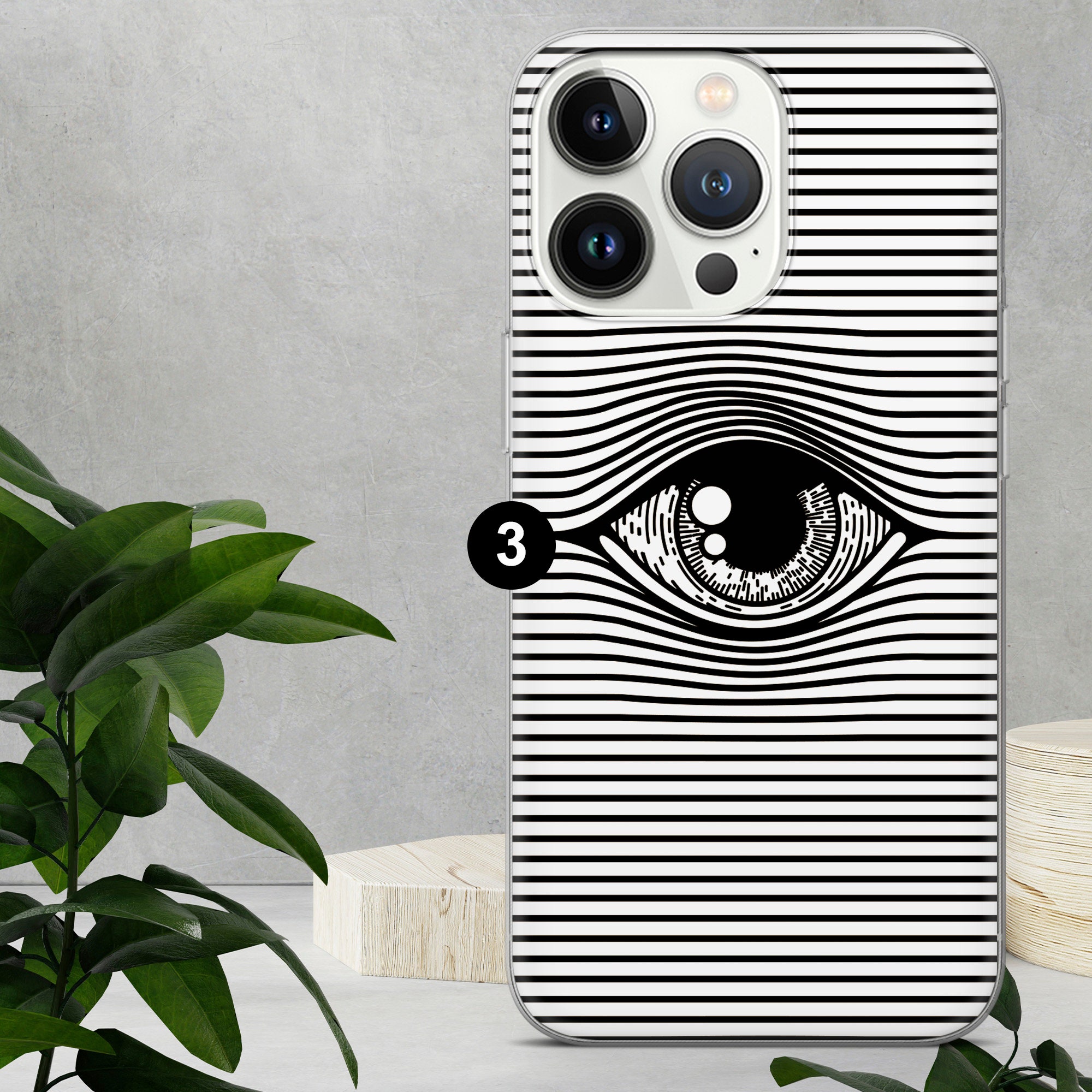 All Seeing Eye Phone Case Psychedelic Retro Cover for iPhone 15, 14, 13 ...