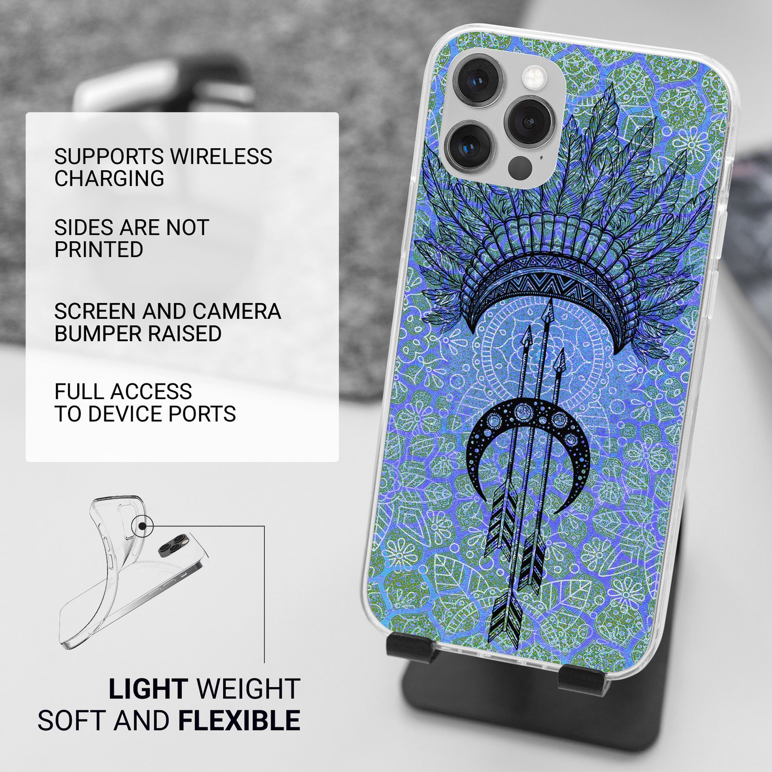 Psychedelic Art Phone Case Shamanic Cover for iPhone 15, 14, 13, 12 ...