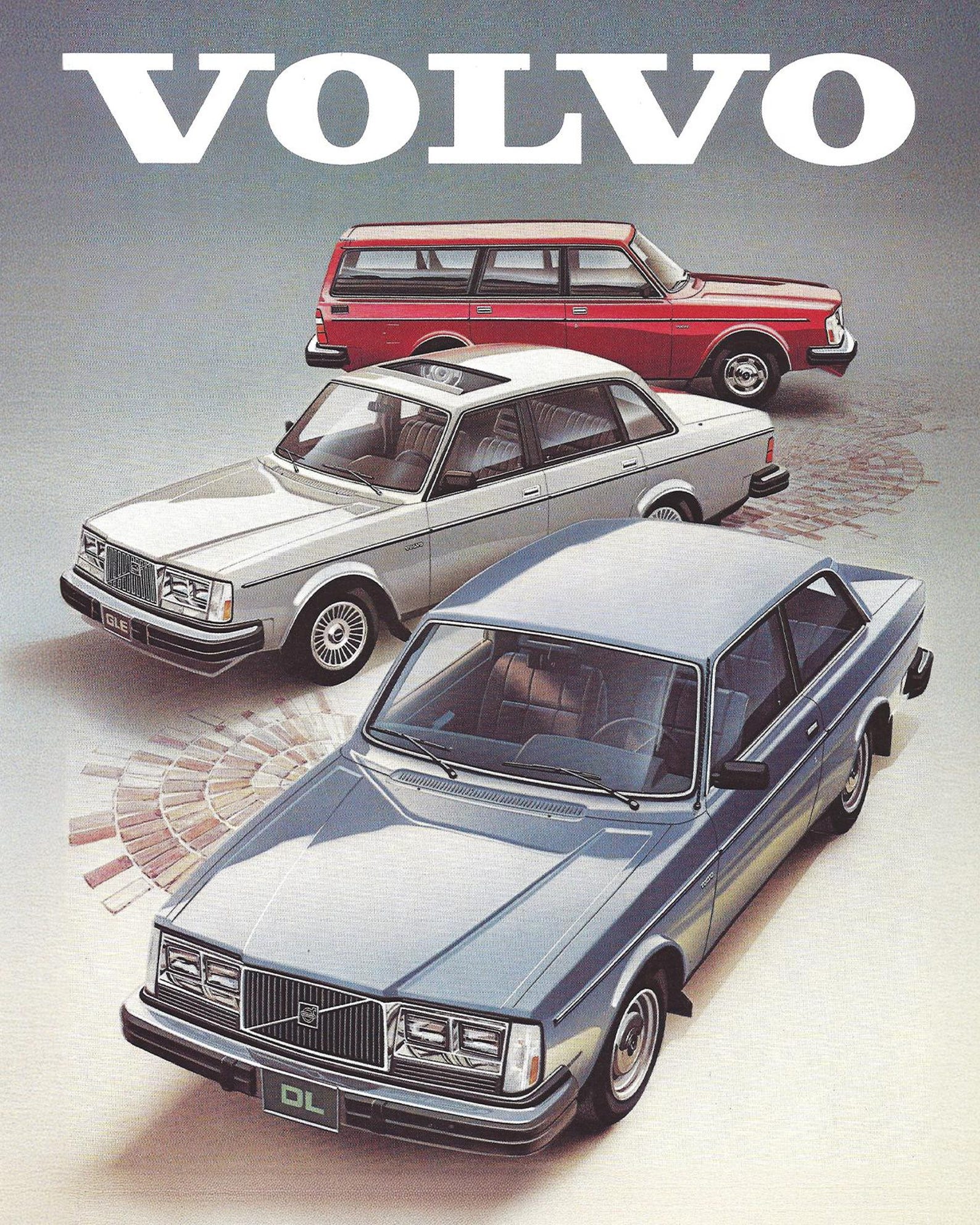Volvo Cars 80s Retro Poster – Trio of Classic Cars | Vintage Automotive ...