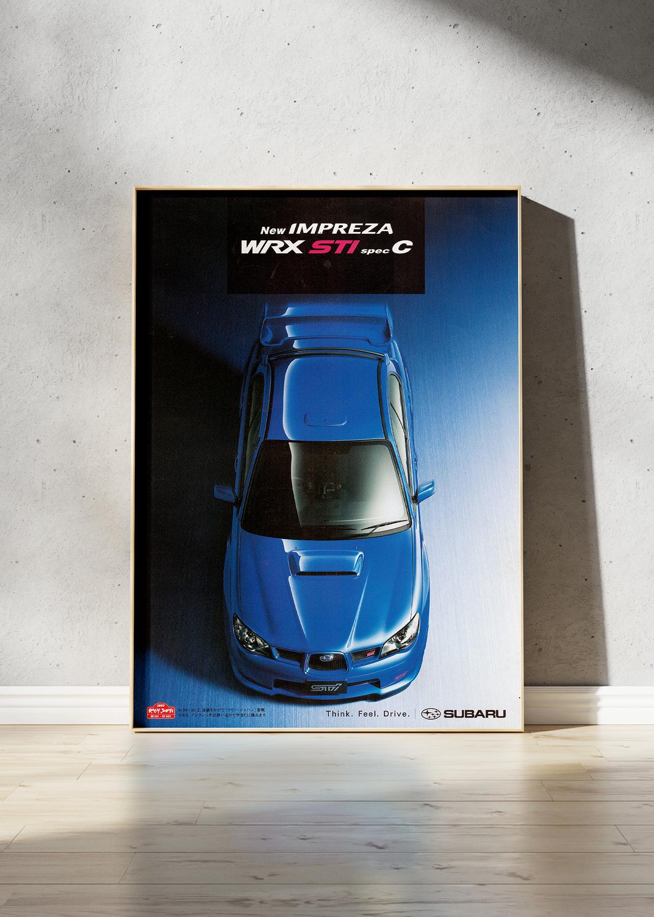 Subaru Impreza WRX Retro Poster – Blue Art Print | High-quality Pigment ...